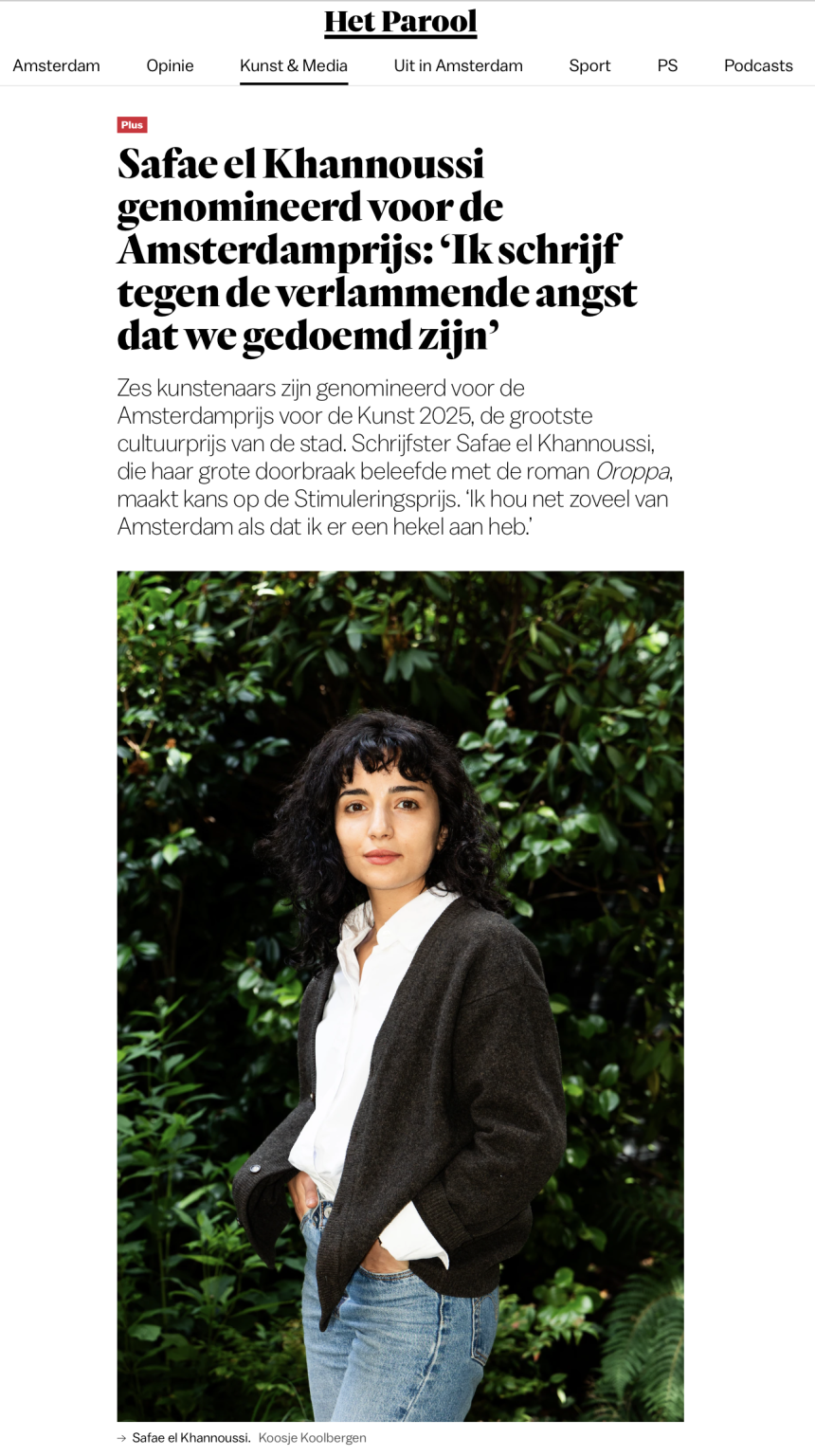 Safae el Khannoussi genomineerd voor de Amsterdamprijs 2025 - Libris ...